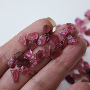 7-8mm Pink Tourmaline Raw, Natural Loose Pink Tourmaline Rough, Raw ...