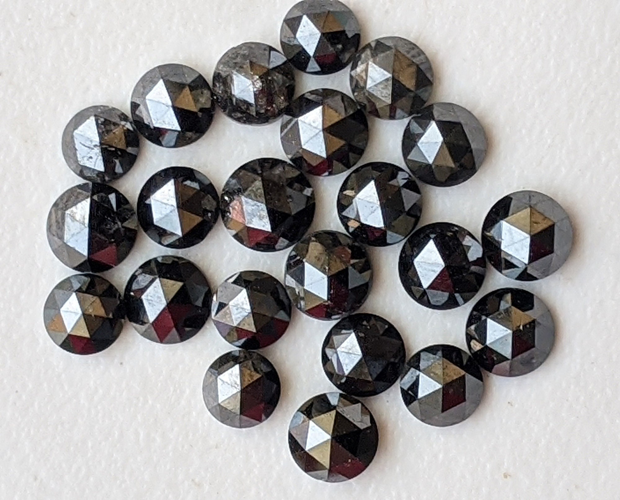 2.5-3mm Black Rose Cut Diamond Cabochons Black Diamonds Flat | Etsy