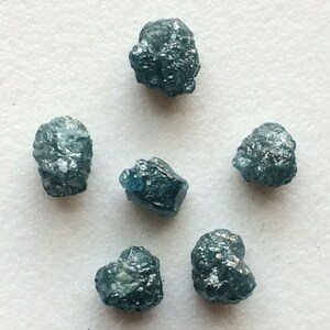 5-6mm Blue Raw Diamond, Blue Rough Round Diamond, Rough Diamond, Uncut ...