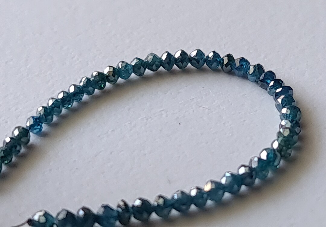 2.3-2.5mm Blue Diamond Rondelle Beads, Faceted Blue Drilled Diamond ...