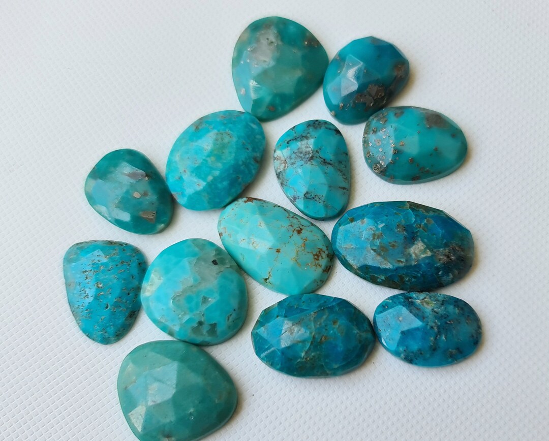 Arizona Turquoise Cabochons, Natural Faceted Free Form Shape Arizona ...