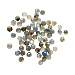 5mm Labradorite Rose Cut Round Cabochons, Labradorite Faceted Flat Back ...