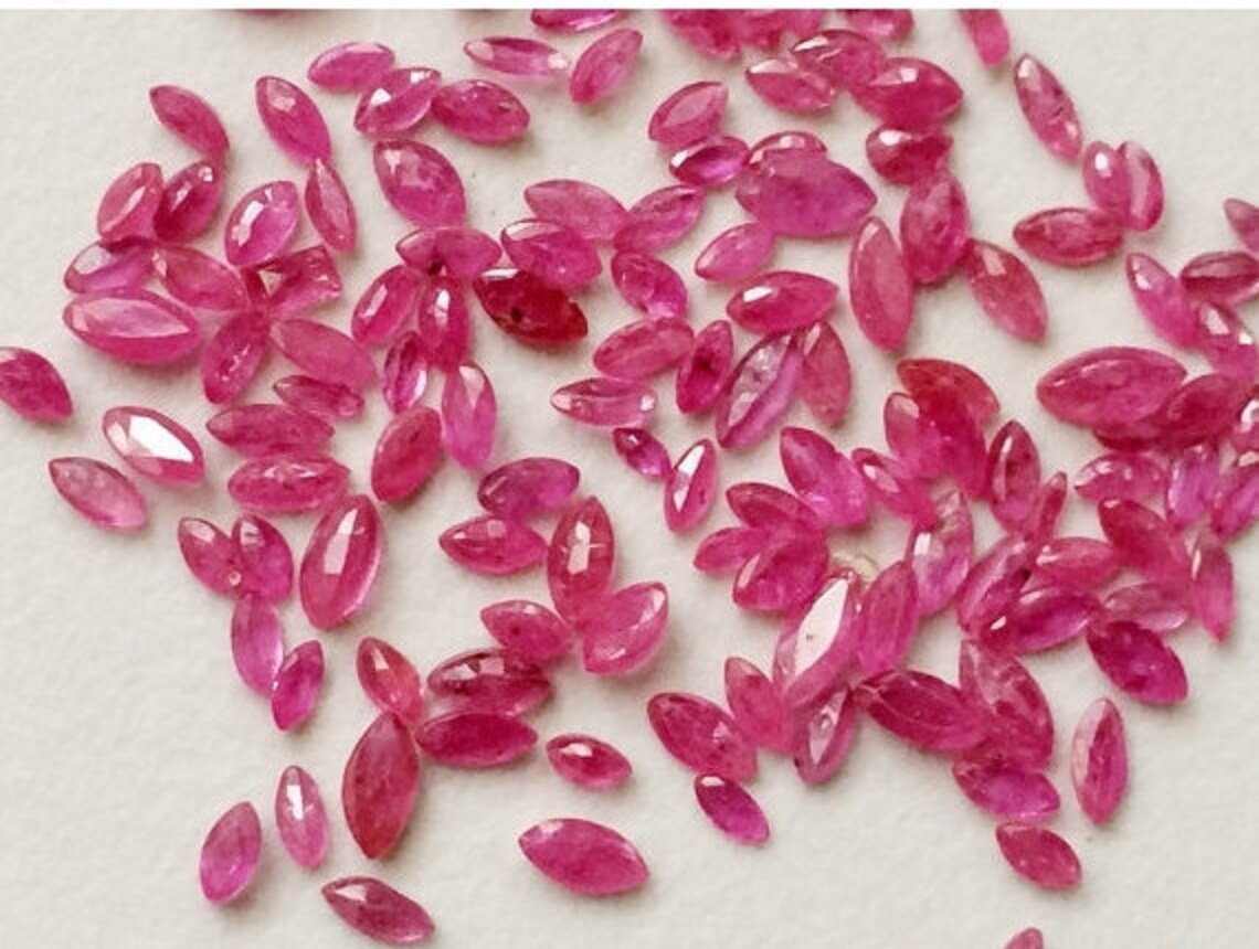 2x3mm 3x6mm Ruby Marquise Cut Stones Natural Loose Ruby - Etsy