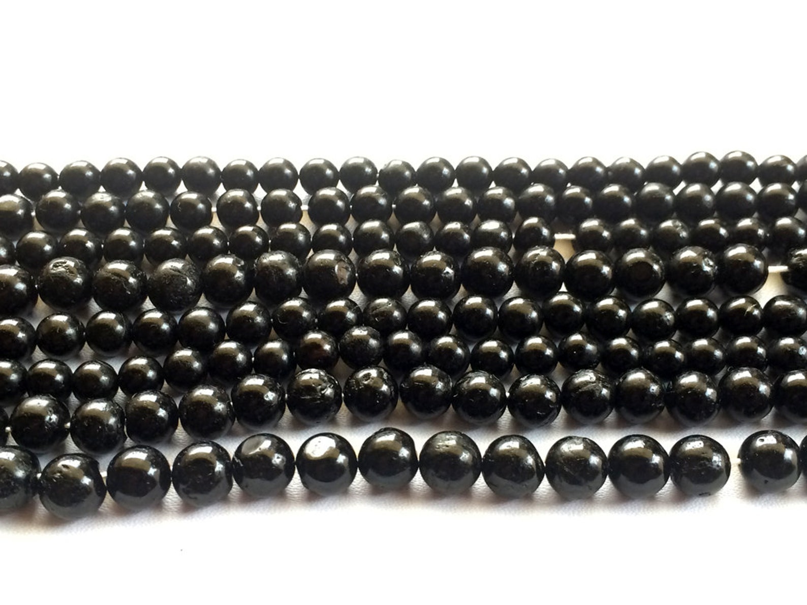 6.5mm Black Tourmaline Beads Black Tourmaline Plain - Etsy