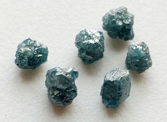 5-6mm Blue Raw Diamond Blue Rough Round Diamond Rough - Etsy