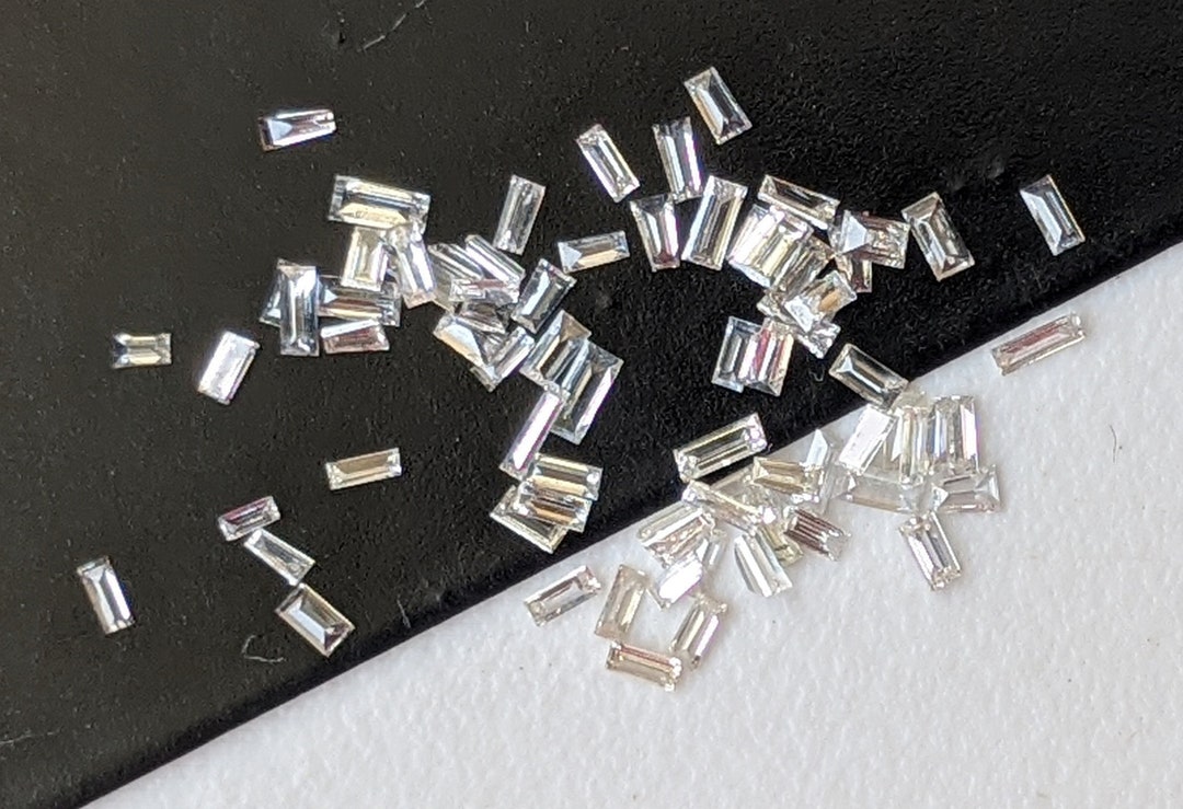 Clear White Diamonds, NATURAL 1.5-2 Mm, Rectangle Baguette Cut Faceted ...