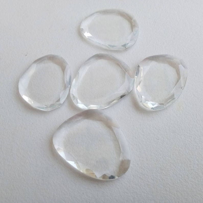 22-30mm Crystal Quartz Flat Back Cabochons Natural Table Cut | Etsy