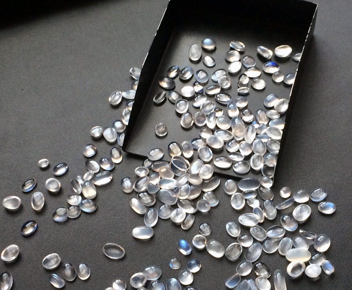 3x4mm 5x8mm African Moonstone Plain Oval Cabochons Flat - Etsy