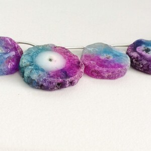 20-28mm Solar Quartz Beads, Drilled Colored Stalacite Slices, Shaded ...