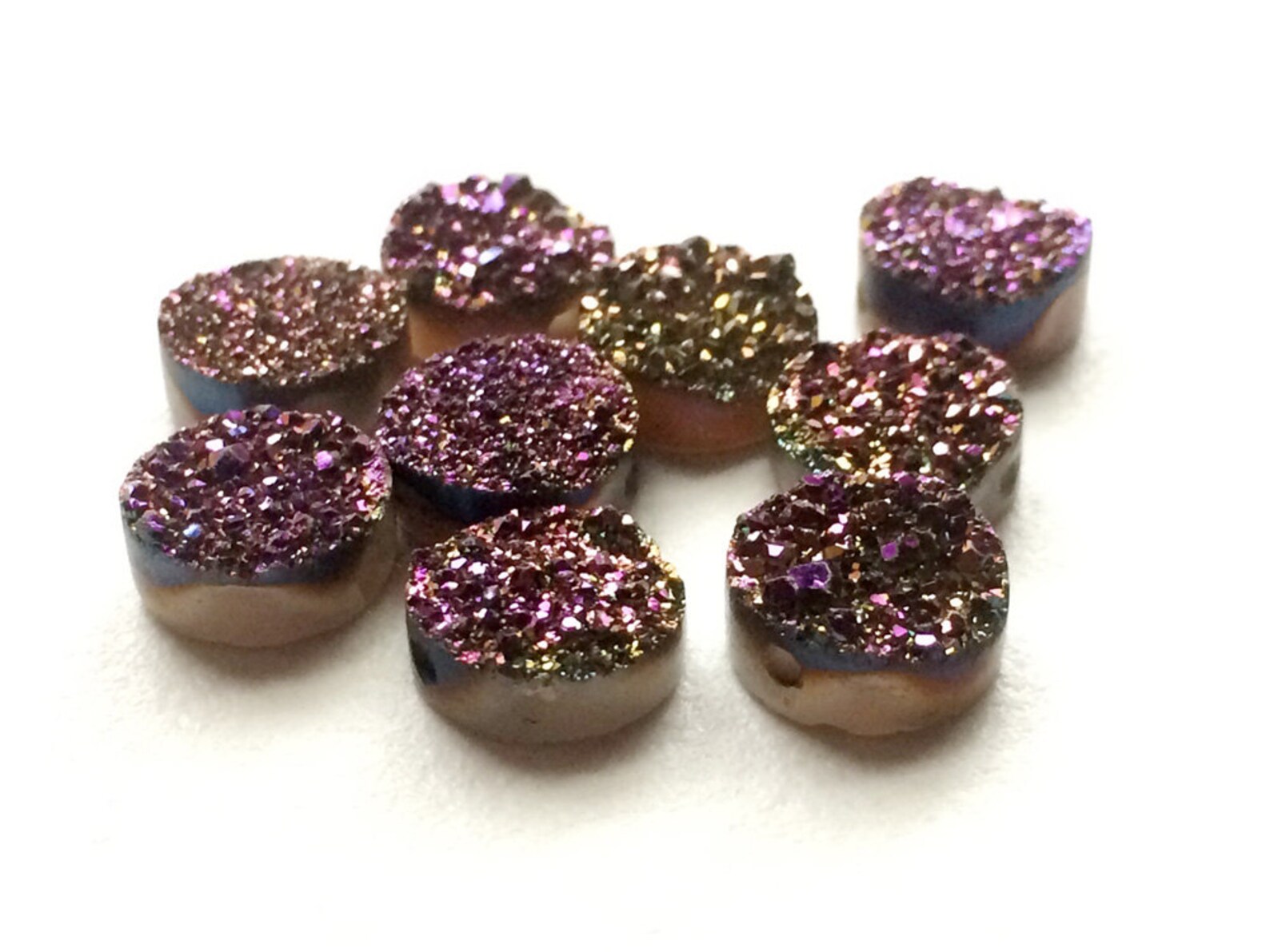 10mm Purple Druzy Titanium Purple Druzy Matched Pairs Round - Etsy