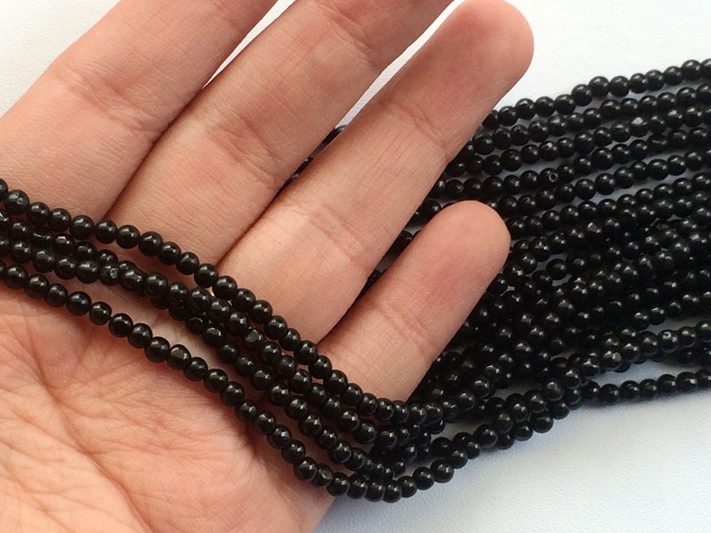 6.5mm Black Tourmaline Beads Black Tourmaline Plain - Etsy