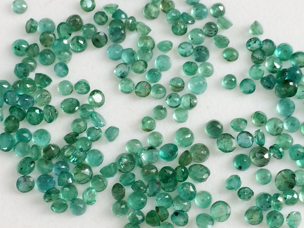 2.5-3.5mm Emerald Stones Natural Loose Emerald Faceted Round | Etsy