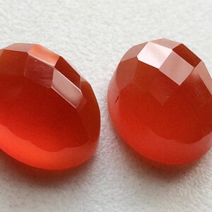 12mm - 18mm Carnelian Orange Chalcedony Rose Cut Cabochons, 5 Pcs ...