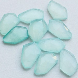 14-17mm Aqua Chalcedony Fancy Cut Cabochon, Aqua Chalcedony Rose Cut ...
