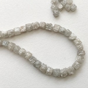 3.5-4.5mm White Grey Diamond Box Cube, Natural Drilled Rough Diamond ...