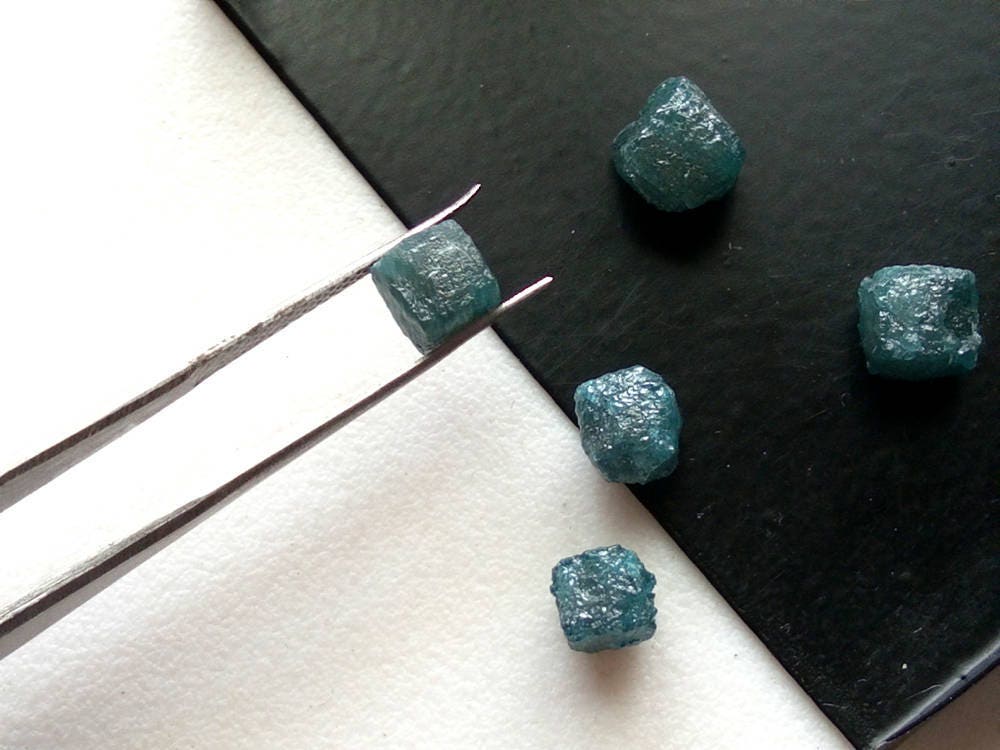5-6mm Blue Rough Diamond Box Cubes Natural Diamond Cubes Raw | Etsy