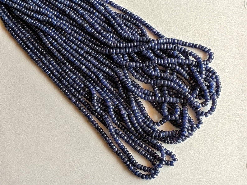 3.5mm Blue Corundum Plain Beads, Blue Corundum Plain Rondelle Beads ...