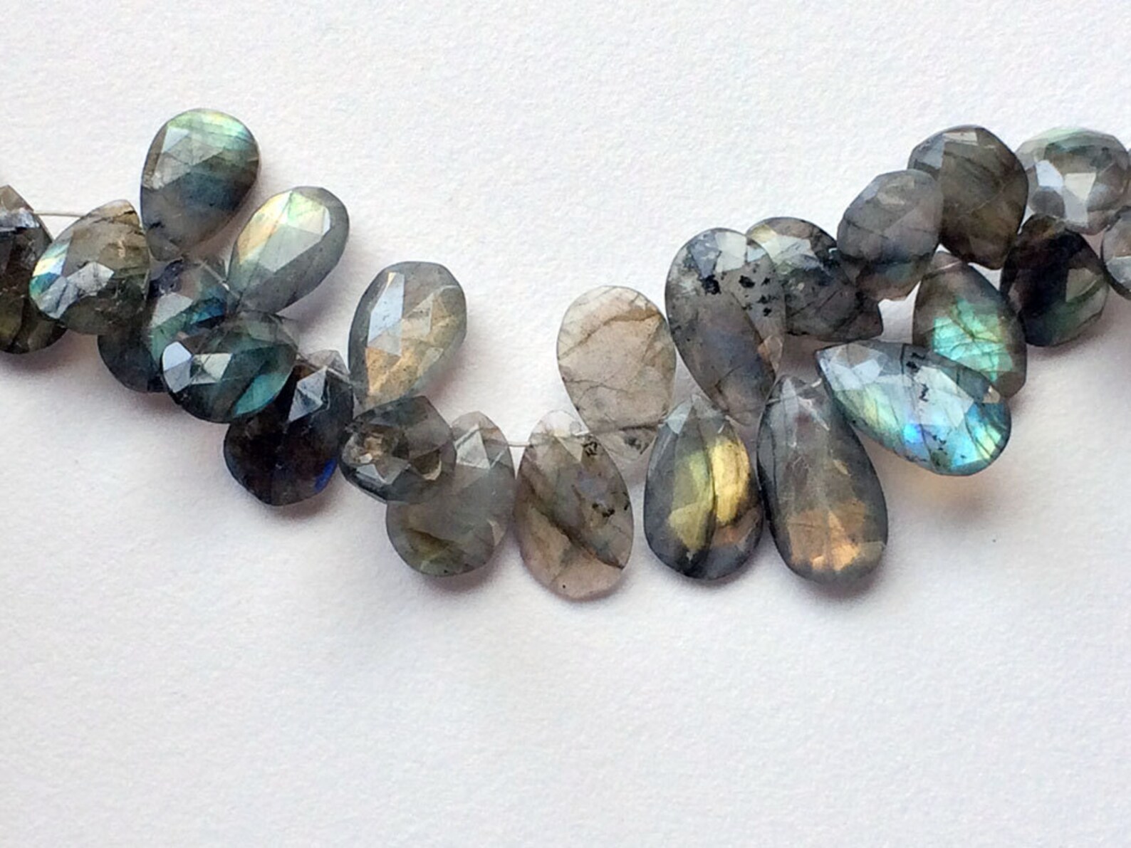 14x10mmto16x11mm Labradorite Faceted Pear Beads, Labradorite Faceted ...
