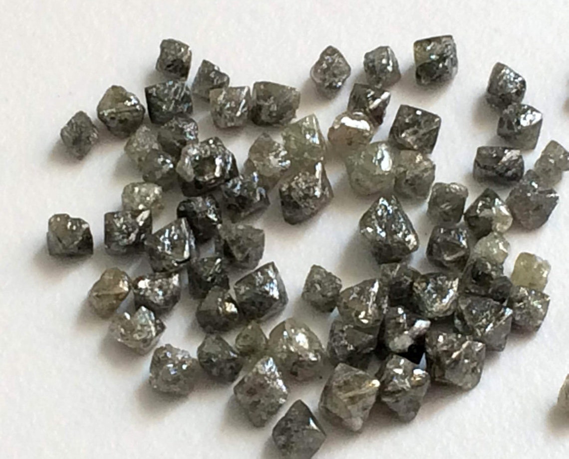 2.5-4mm Grey Natural Diamond Crystal Raw Diamond Crystal - Etsy