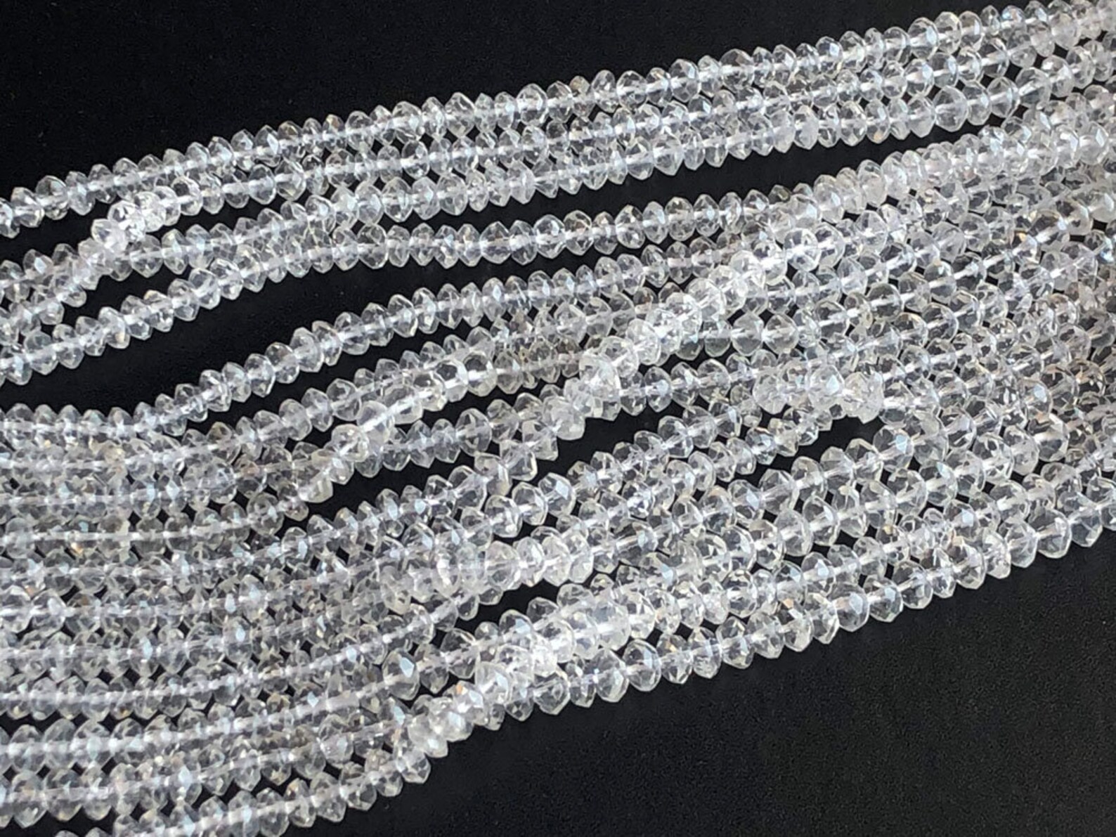 4mm Crystal Quartz Faceted Rondelles Crystal Quartz Beads - Etsy
