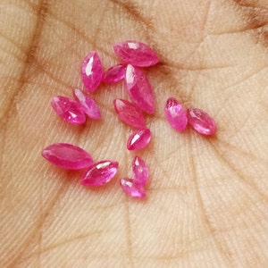 2x3mm - 3x6mm Ruby Marquise Cut Stones, Natural Loose Ruby Gems ...