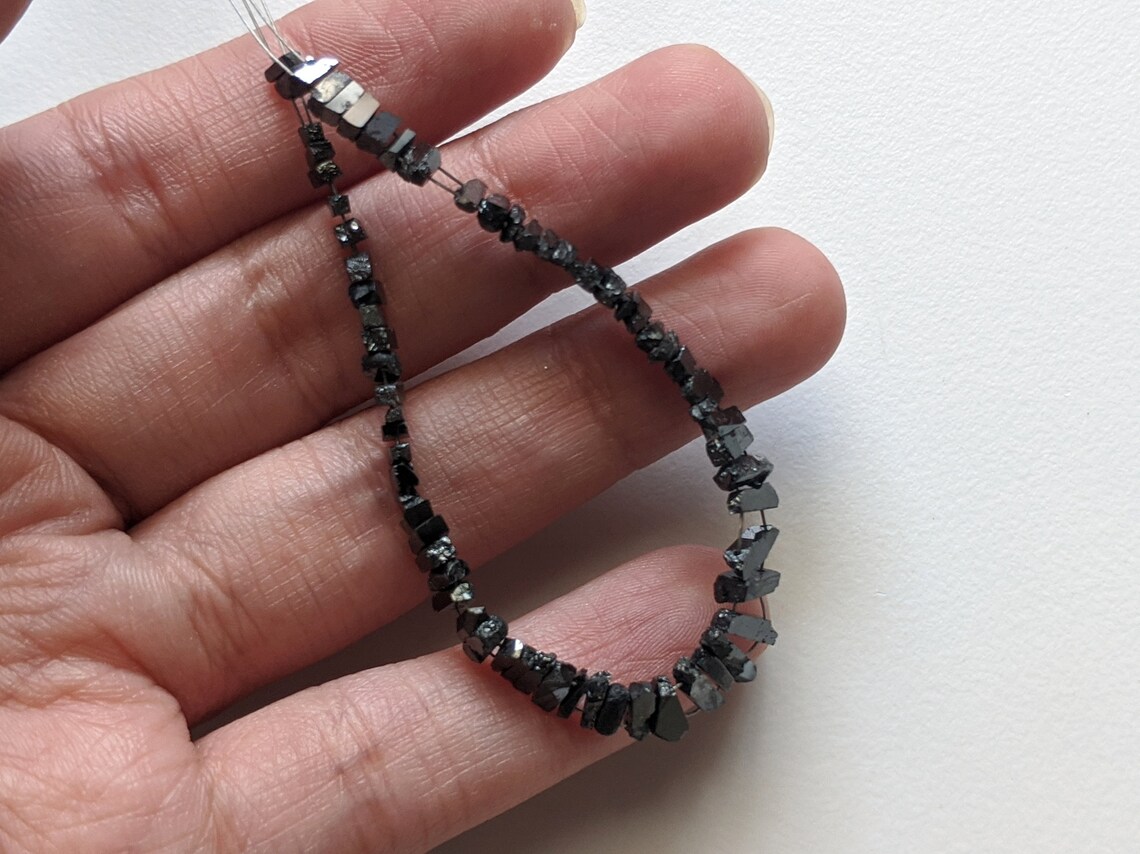 4-7mm Black Diamond Sticks Polished Natural Rough Diamond Stick Beads ...