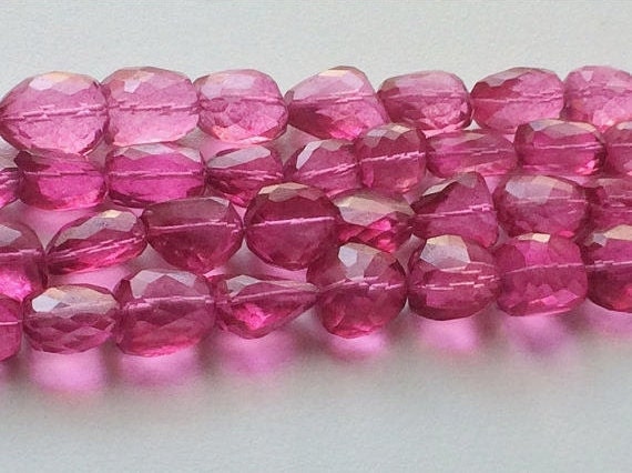 13-18mm Pink Crystal Quartz Hot Pink Coated Crystal Bead - Etsy