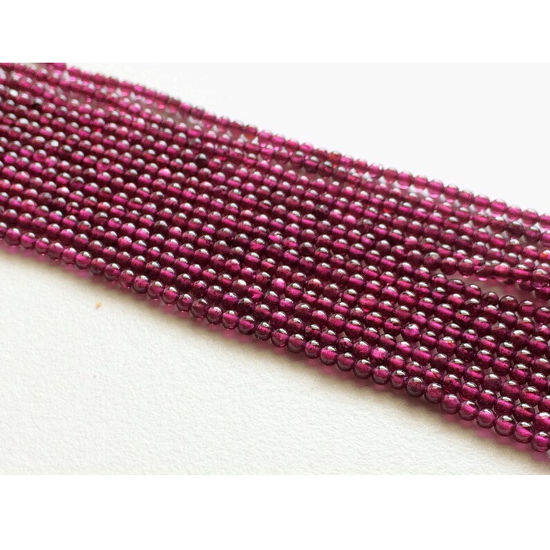 2.5mm Grape Garnet Smooth Round Beads, Garnet Gemstone Rondelle Beads ...