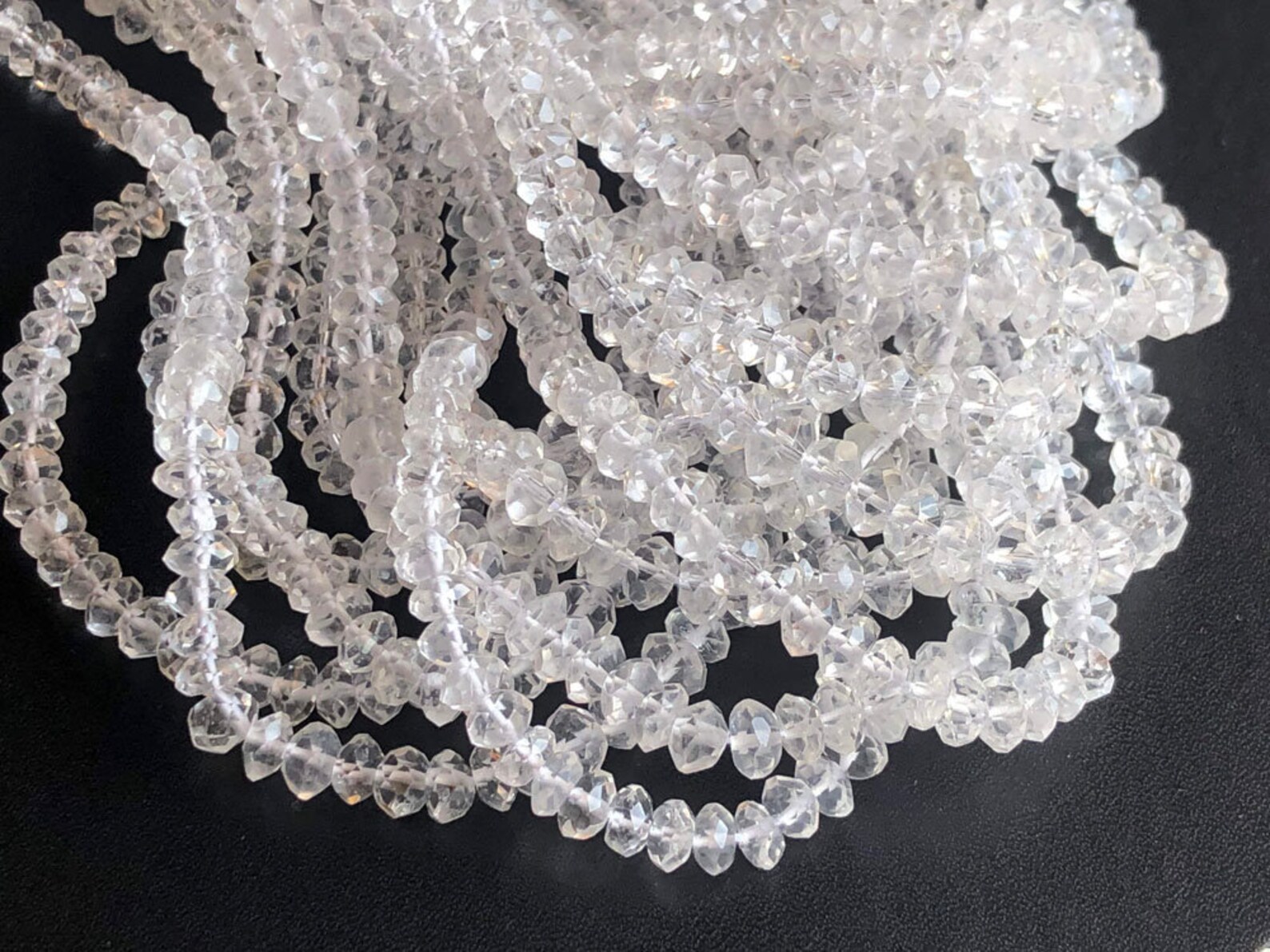 4mm Crystal Quartz Faceted Rondelles Crystal Quartz Beads - Etsy