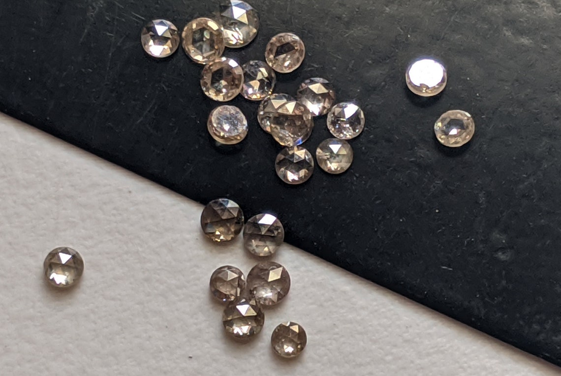1.9-2.7mm Clear Light Champagne Rose Cut Diamond Rare Natural | Etsy