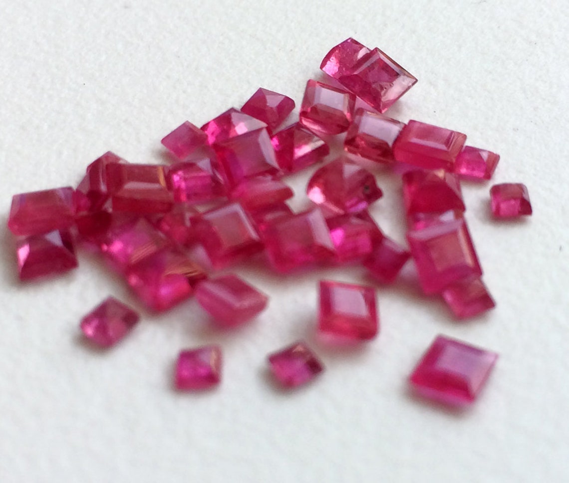 2-3.5mm Ruby Mozambique Princess Cut Stone Natural Ruby | Etsy