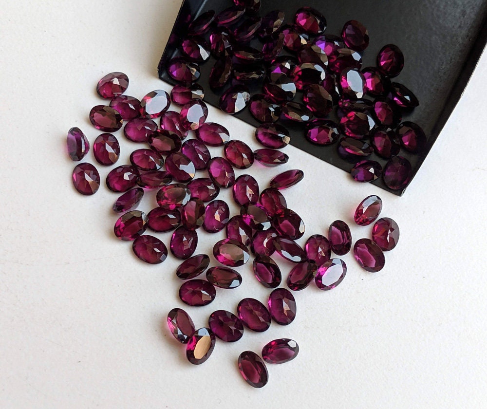 6x8mm Rhodolite Garnet Oval Cut Stones Natural Garnet Faceted - Etsy