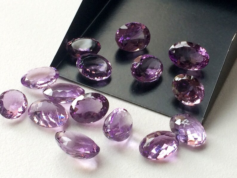 12-15mm Amethyst Cut Stone Lot Oval Cut Faceted Amethyst 5 - Etsy