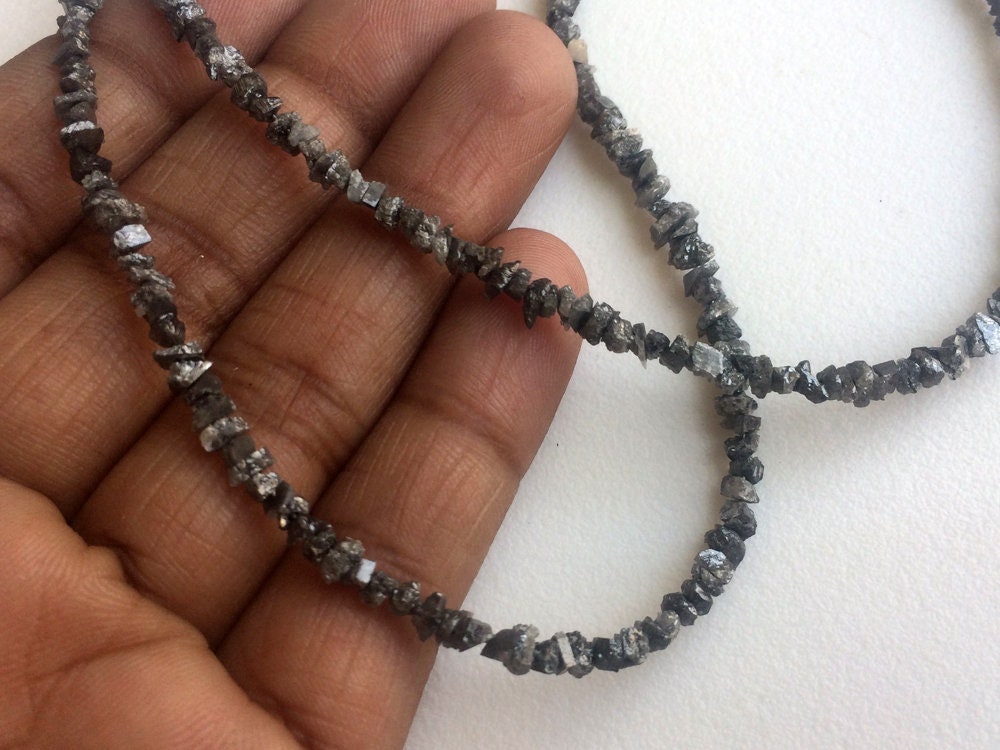 3-5mm Grey Rough Diamonds, Natural Grey Raw Diamond Beads, Uncut ...