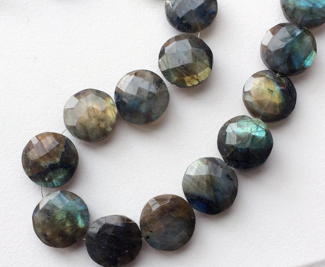 17-20mm Labradorite Beads Labradorite Faceted Round Coin - Etsy