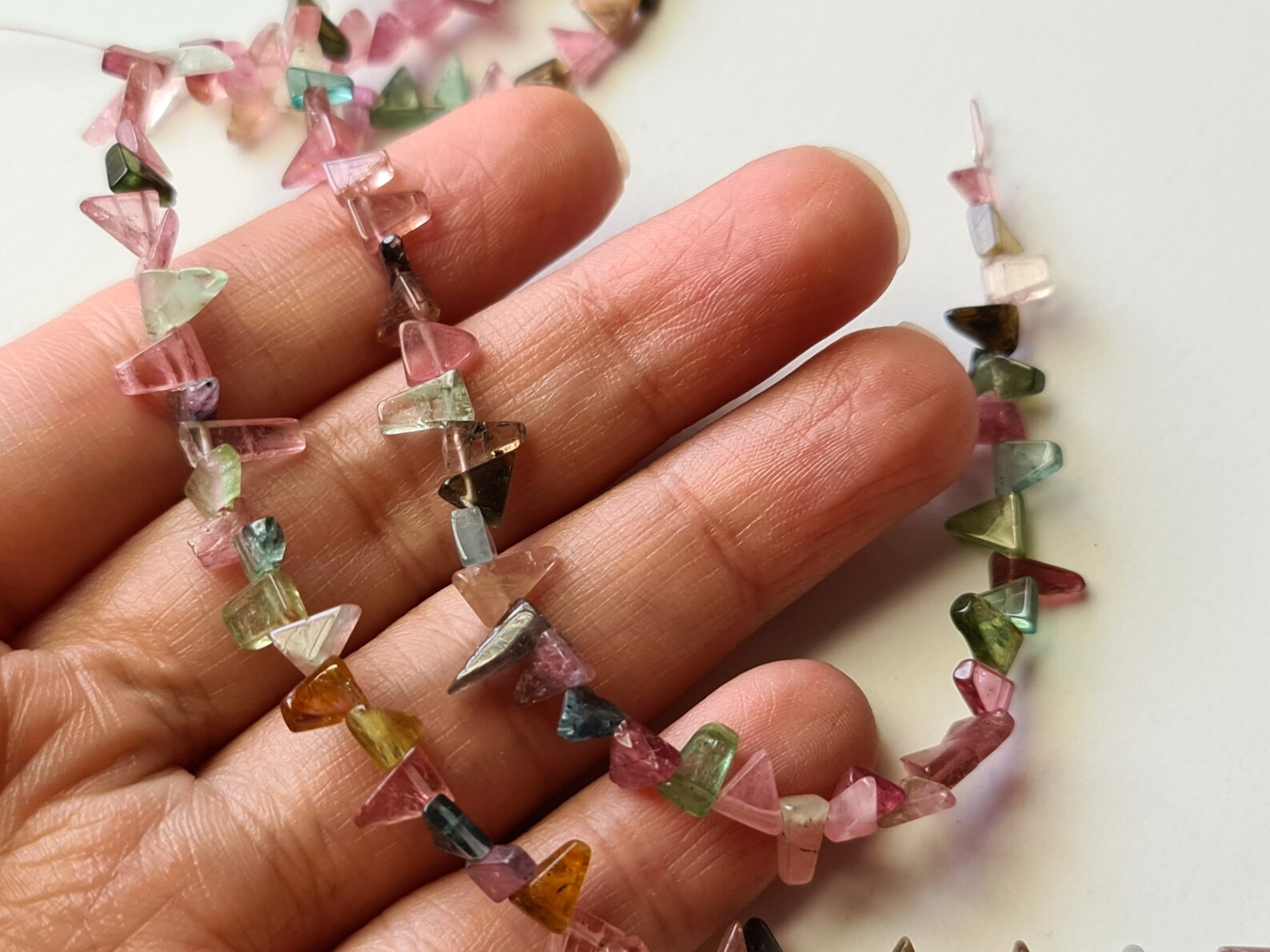 5-9mm Multi Tourmaline Beads, Natural Multi Tourmaline Plain Triangle ...
