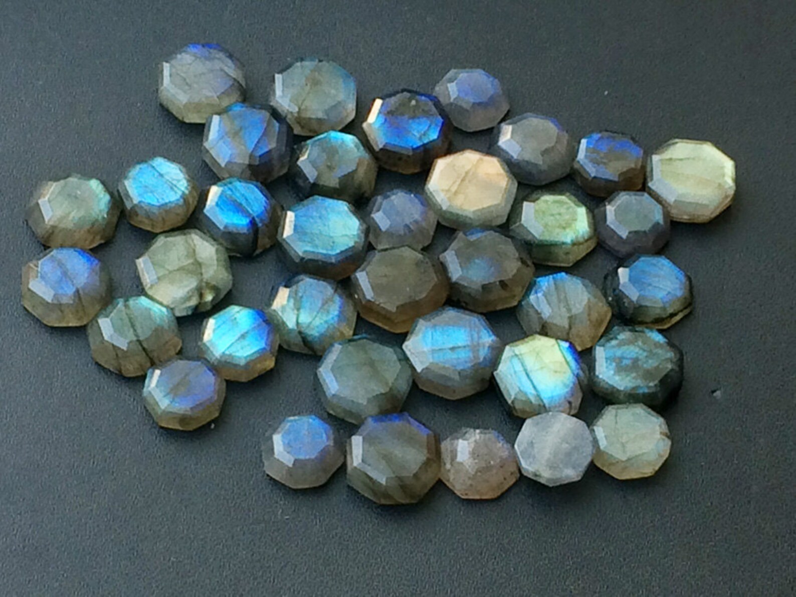 10-12mmlabradorite Octagon Cabochons, Labradorite Flat Back Cabochons ...