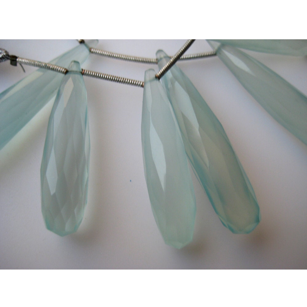 20-22mm Aqua Chalcedony Faceted Drop Blue Chalcedony - Etsy