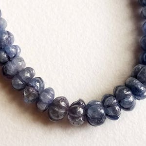 4.5-5.5mm Blue Sapphire Melon Beads, Sapphire Carved Melon Beads ...