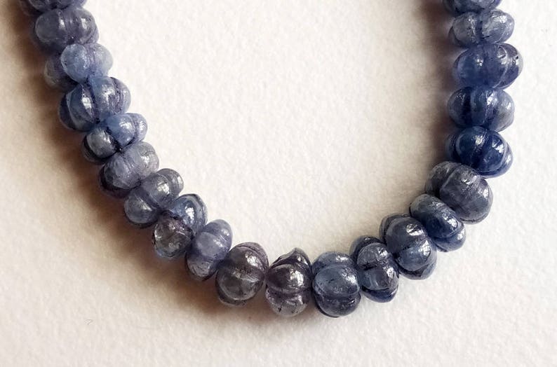 4.5-5.5mm Blue Sapphire Melon Beads Sapphire Carved Melon - Etsy