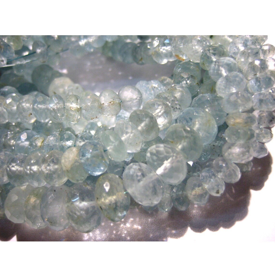 5-6mm Blue Aquamarine Faceted Rondelle Aquamarine Faceted - Etsy