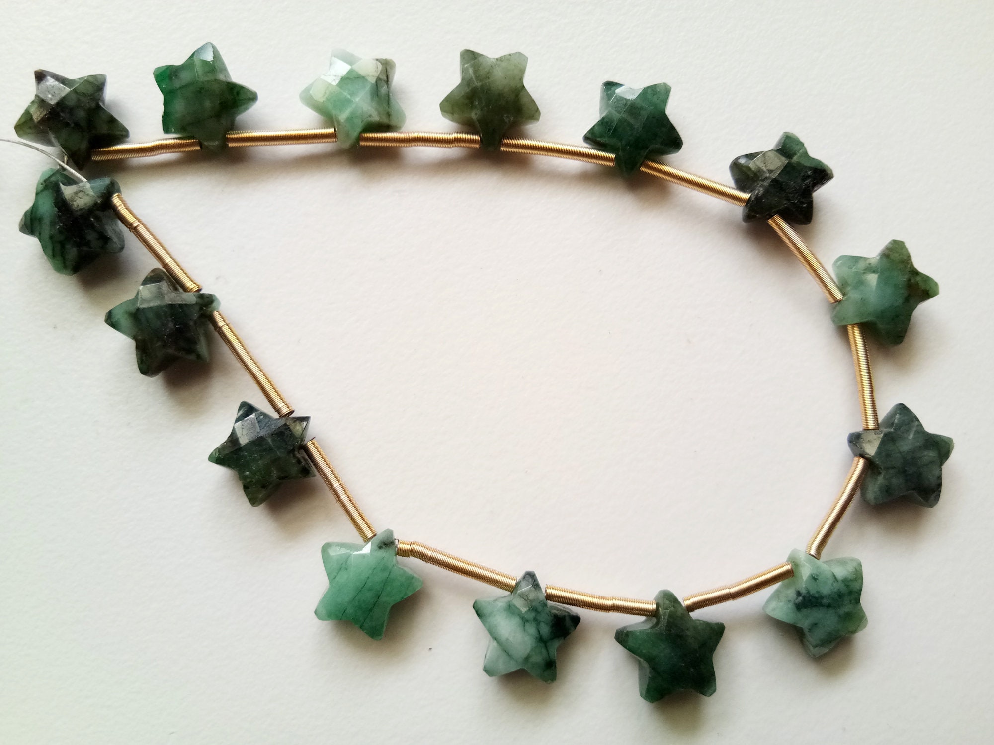 10mm Emerald Faceted Star Beads, Emerald Star Shape Bead, Emerald ...