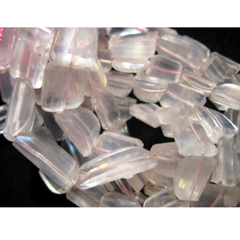 15mm Rose Quartz Step Cut Nuggets Rose Quartz Faceted - Etsy