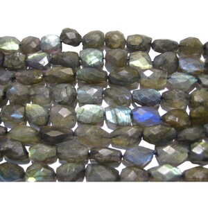 15mm Labradorite Tumbles Beads, Flashy Labradorite, Labradorite Faceted ...
