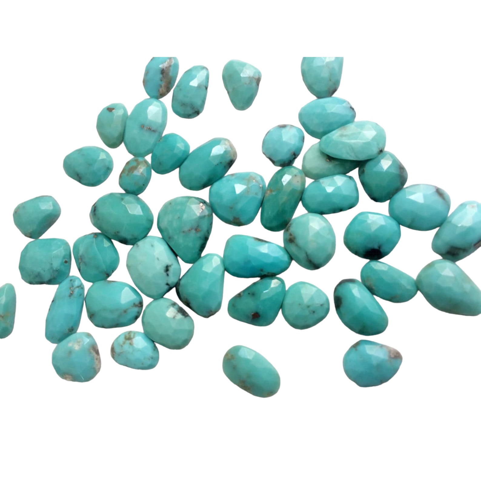 8-11mm Arizona Turquoise Rose Cut Cabochons, Natural Arizona Turquoise ...