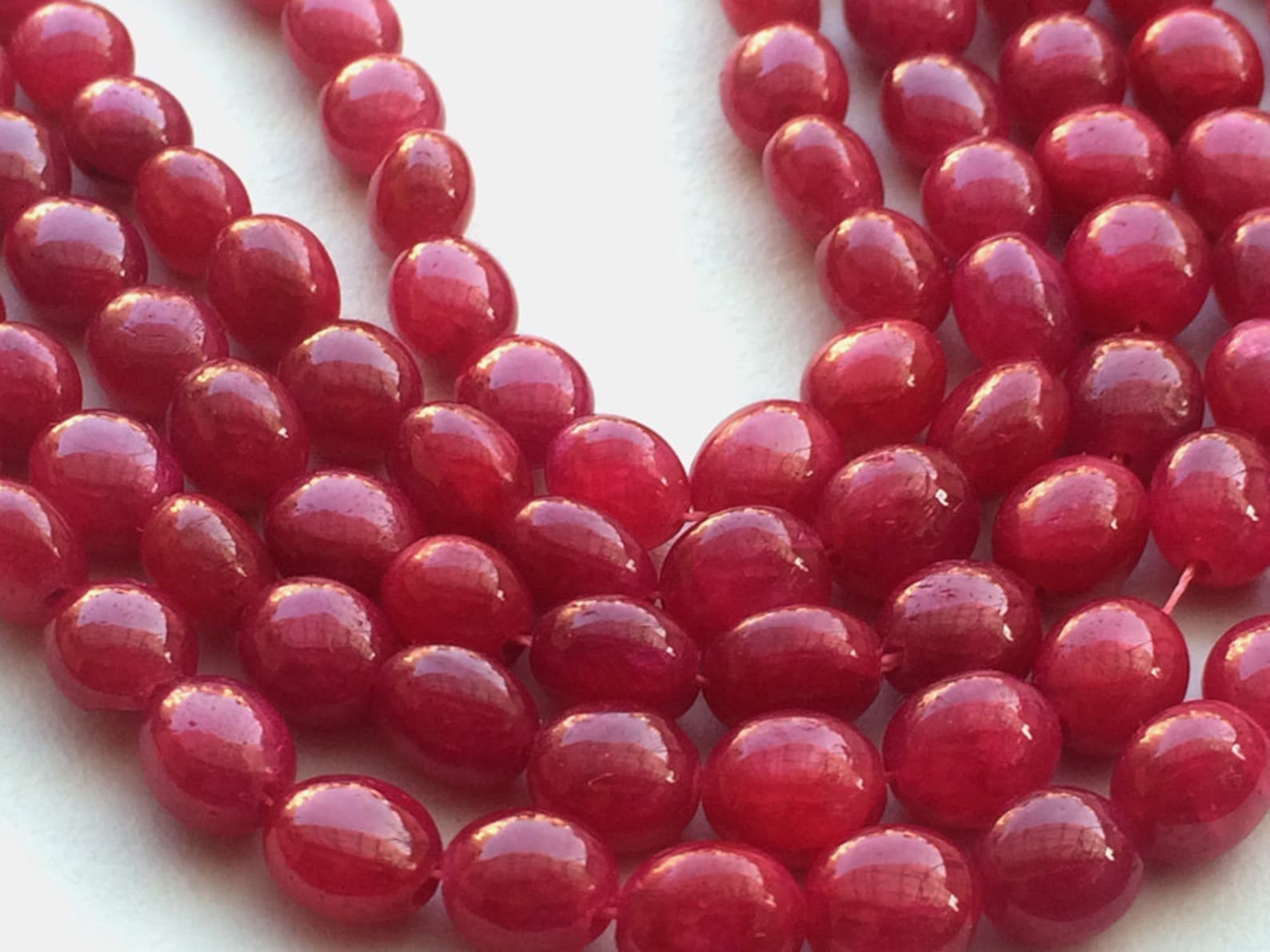 7-10mm Ruby Plain Tumble Beads Ruby For Jewelry Ruby Plain | Etsy
