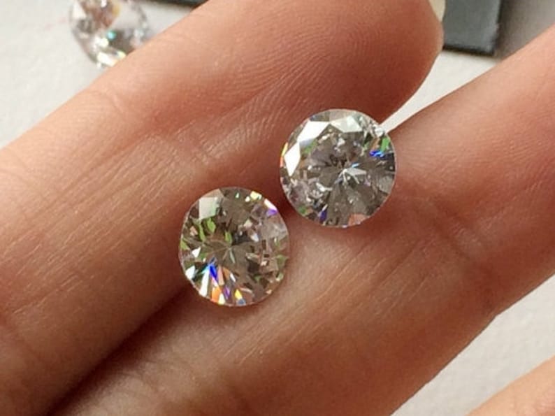 8mm Cubic Zirconia, Loose Round Zircons, Faceted Zirconia, Sparkling ...