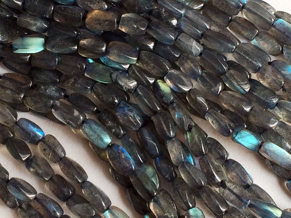 7mm Labradorite Faceted Small Pipe Beads Labradorite Flashy - Etsy