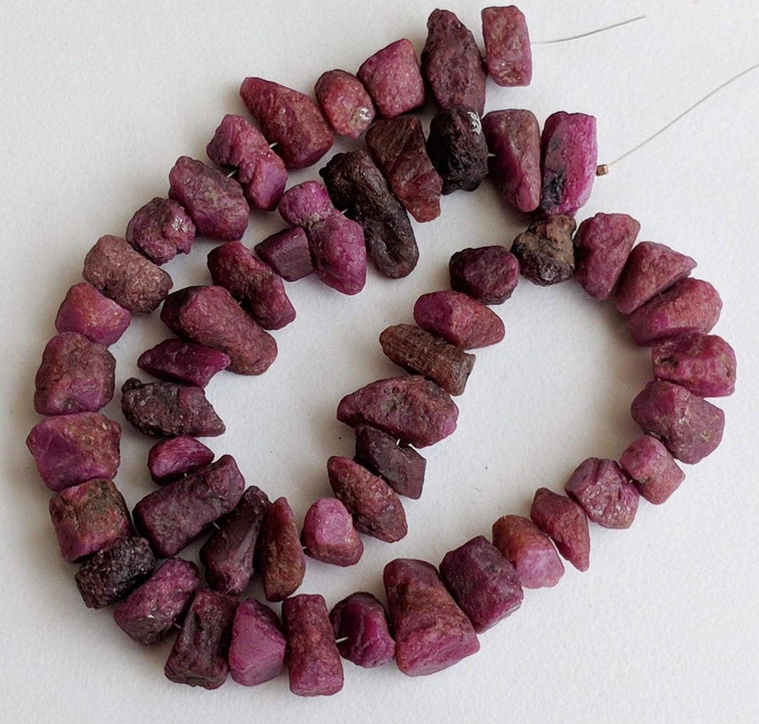 10-15mm Raw Ruby Stones, Natural Loose Raw Gemstone, Ruby Rough Beads ...