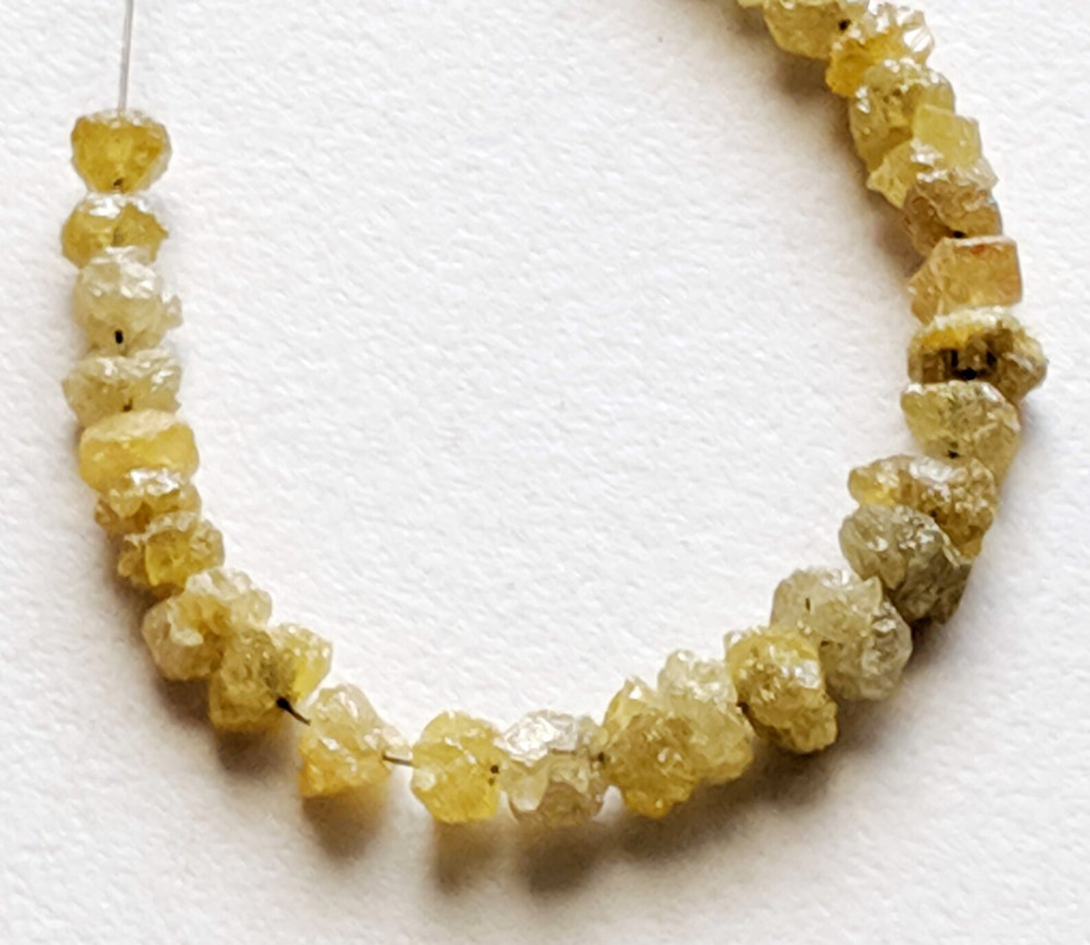 3.5-5mm Raw Yellow Diamond Beads, Natural Rough Yellow Diamond Beads ...